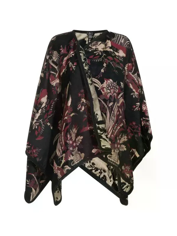 Etro Jacquard-woven Floral-print Cape