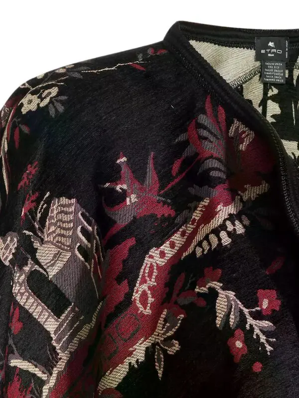 Etro Jacquard-woven Floral-print Cape