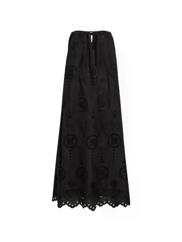 Matteau Broderie-anglaise Midi Dress - Black