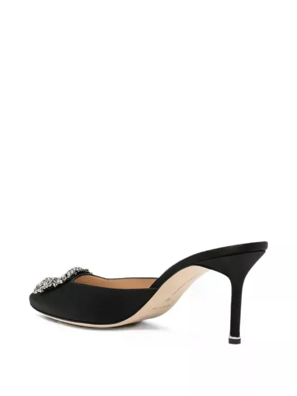Manolo Blahnik Hangisi Crystal-buckle Mules