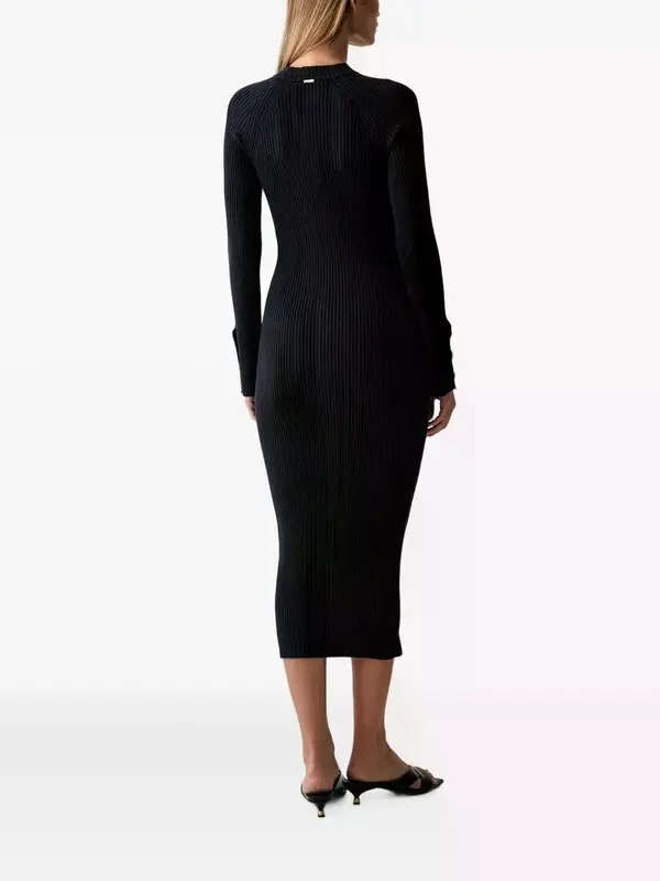 TWINSET Midi Ribbed-knit Button-cuff Dress