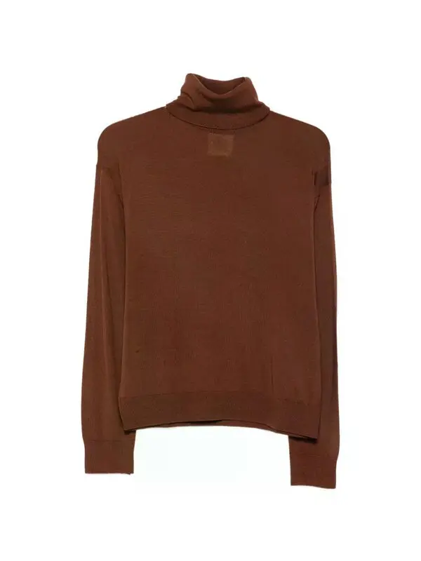 SEMICOUTURE Roll-neck Wool Sweater - Brown