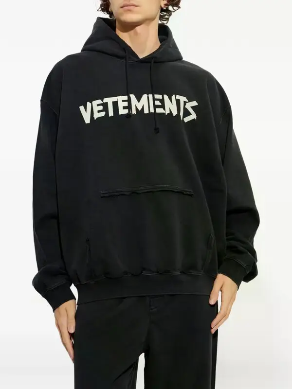Vetements Logo-print Distressed Hoodie