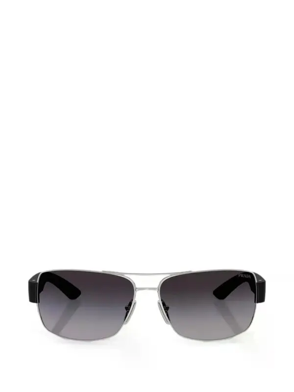 Prada Gradient-lens Rectangle-frame Sunglasses - Silver