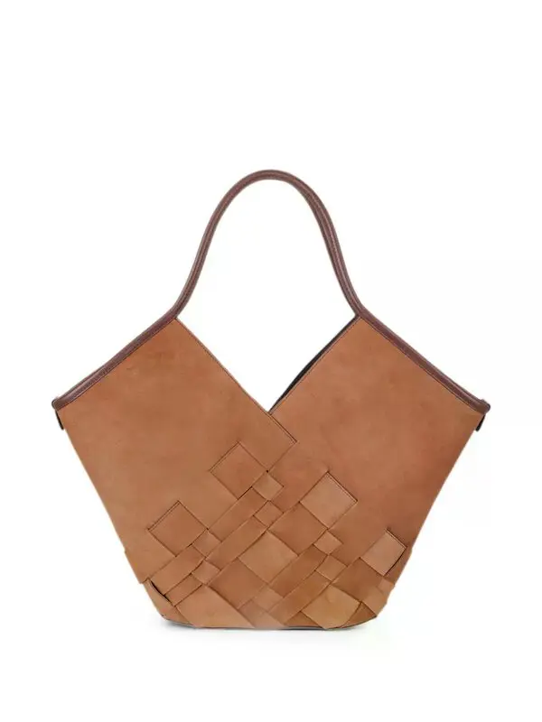 Hereu Interwoven Suede Tote Bag - Brown