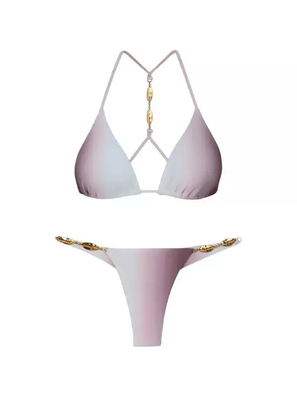 VIX PAULA HERMANNY Beaded-detail Ombré-effect Bikini - Neutrals