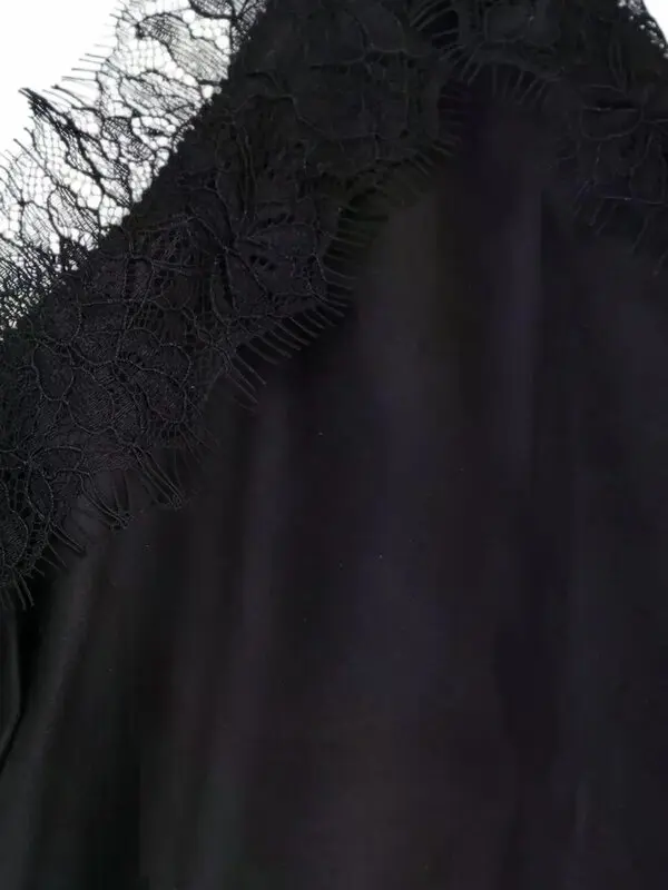 TONYWACK Lace-trim Satin Top