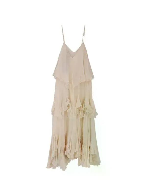 MES DEMOISELLES Calimera Ruffled V-neck Maxi Dress