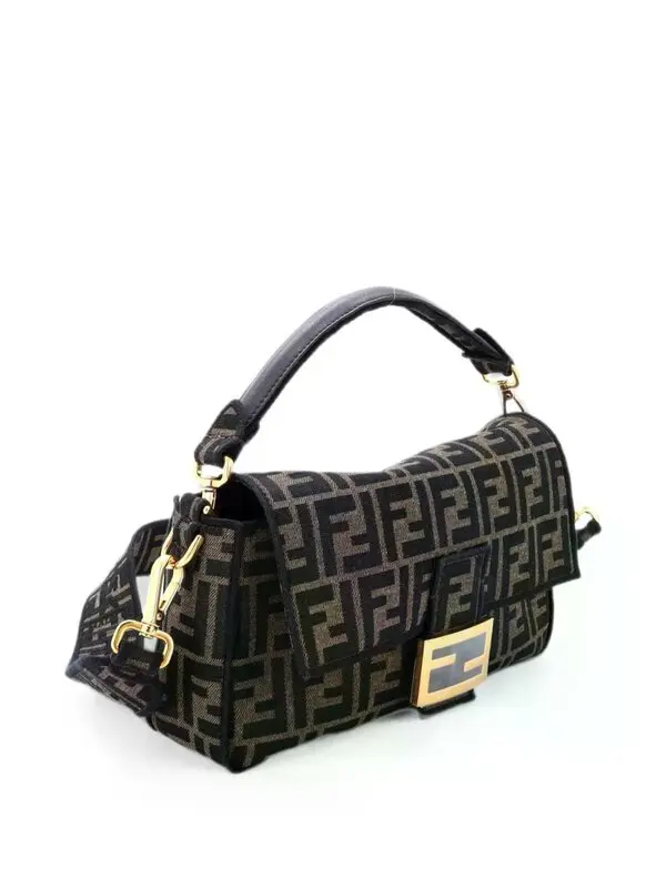 Fendi Baguette Nm Bag Zucca Canvas Medium Shoulder Bag - Brown