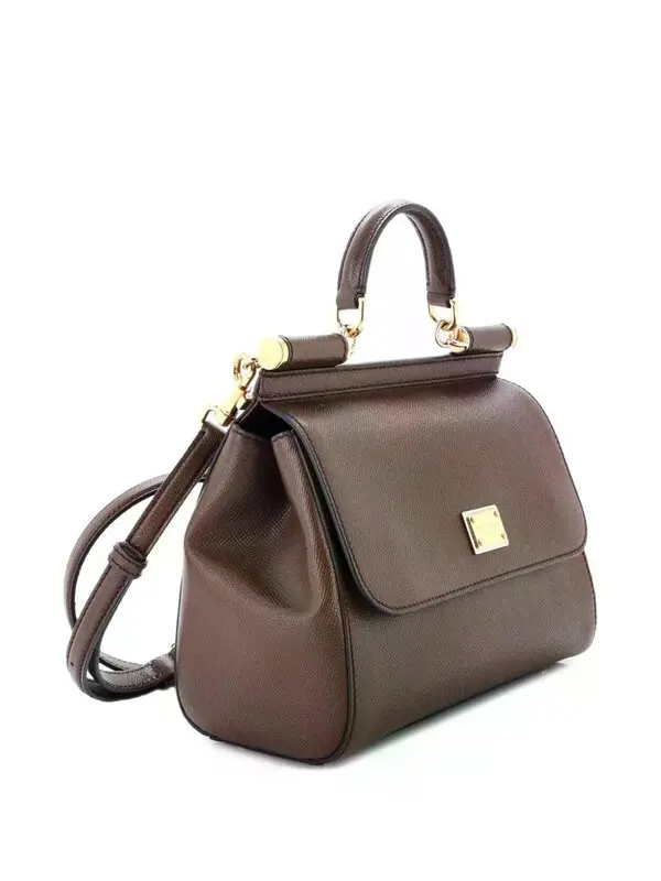 Dolce & Gabbana Miss Sicily Leather Medium Satchel - Brown