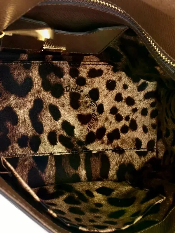 Dolce & Gabbana Miss Sicily Leather Medium Satchel - Brown