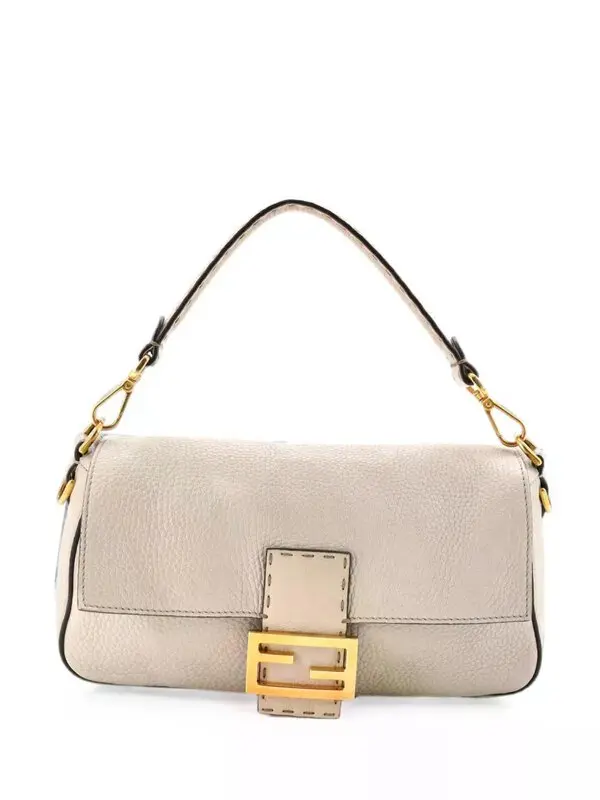 Fendi Selleria Baguette Nm Bag Leather Medium Shoulder Bag - Neutrals