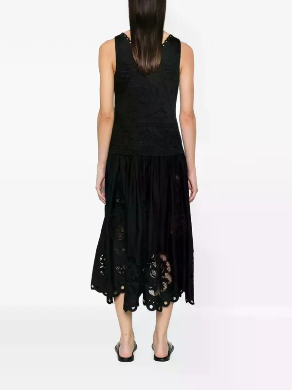 Sea Gardener Midi Dress - Black