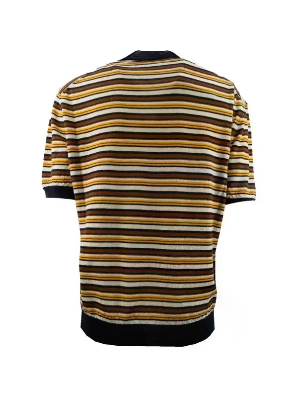 Prada Striped Short-sleeve Sweater