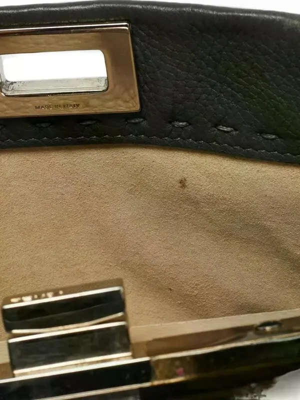 Fendi Mini Peekaboo Selleria Shoulder Bag - Black