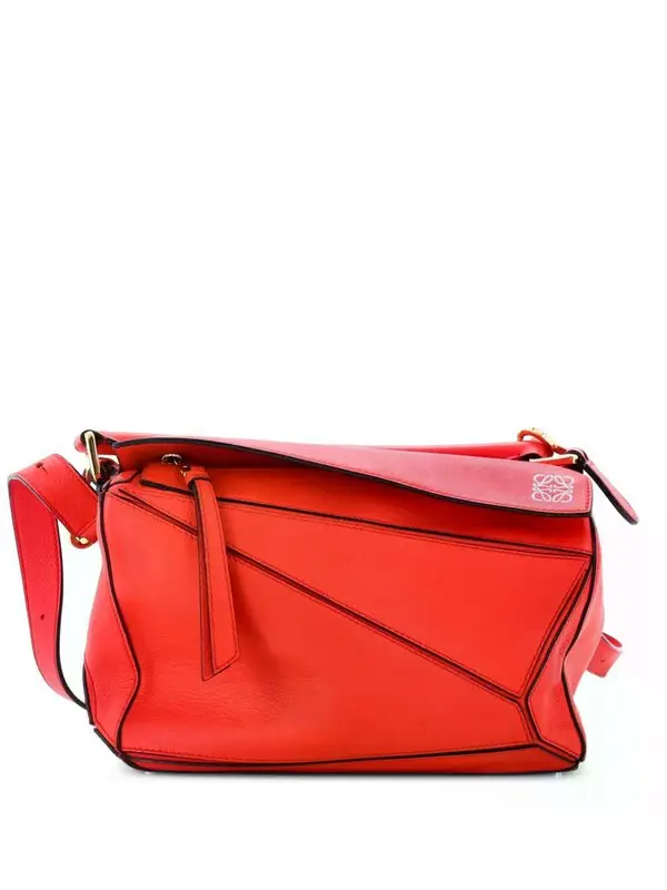 Loewe Puzzle Bag Leather Small Satchel - Red