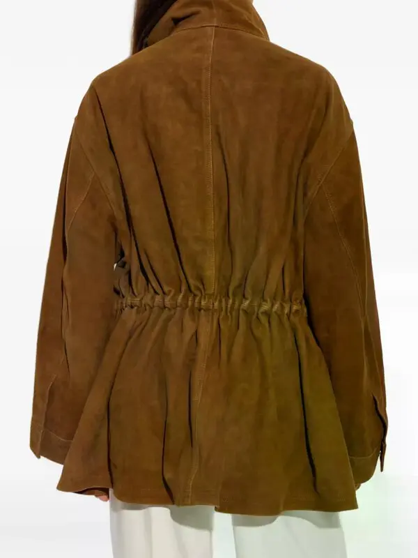 RÓHE Suede Drawstring Jacket - Brown