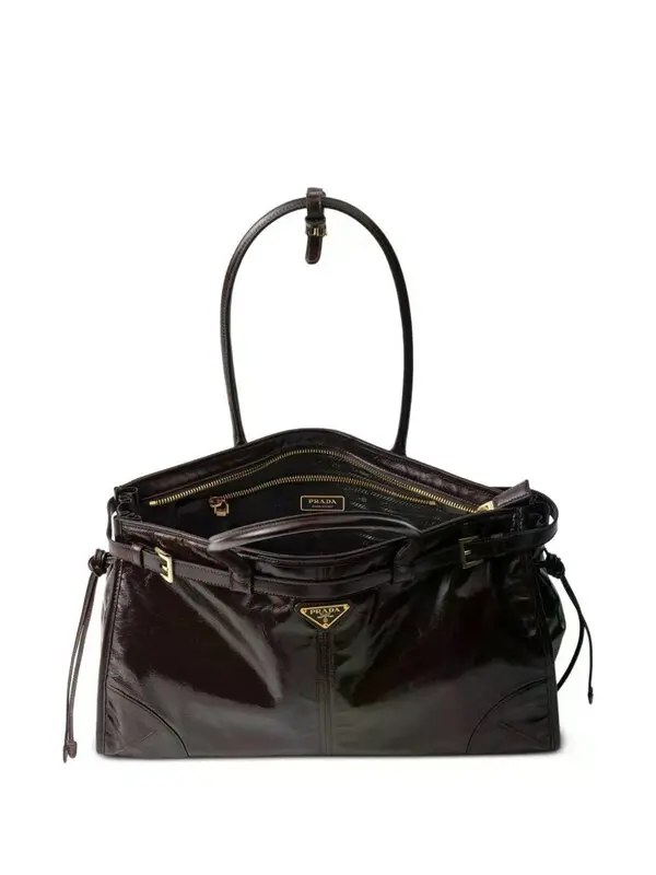 Prada Large Bonnie Large Leather Handbag - Brown