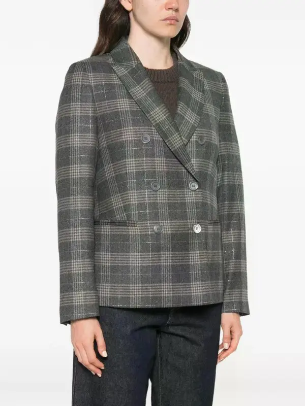 Peserico Double-breasted Check-pattern Blazer