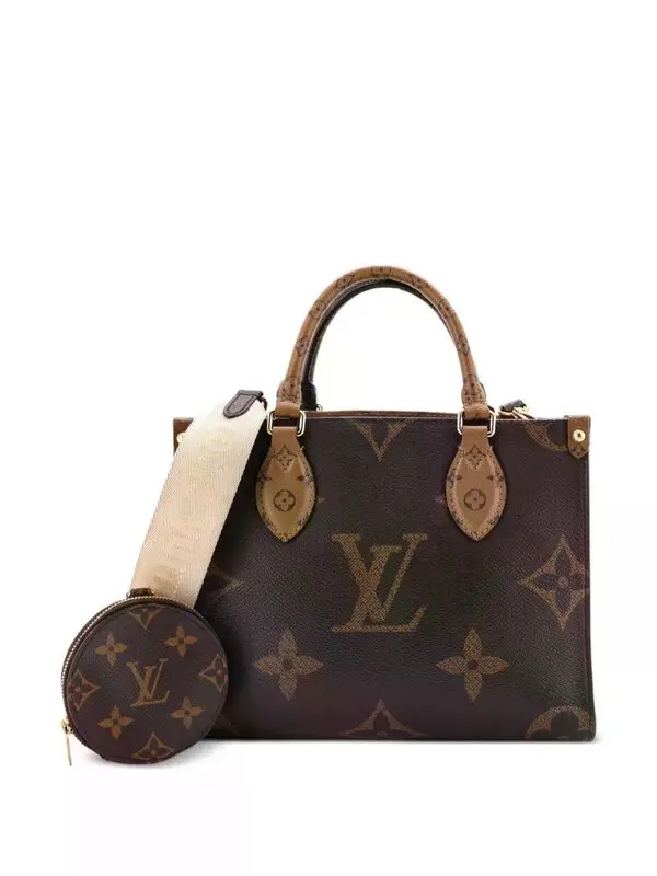 LOUIS VUITTON Onthego Tote Reverse Monogram Giant Pm Shoulder Bag - Brown