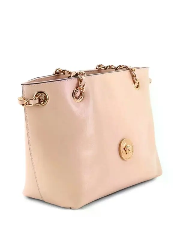 Versace Medusa Icon Chain Leather Mini Tote Bag - Neutrals