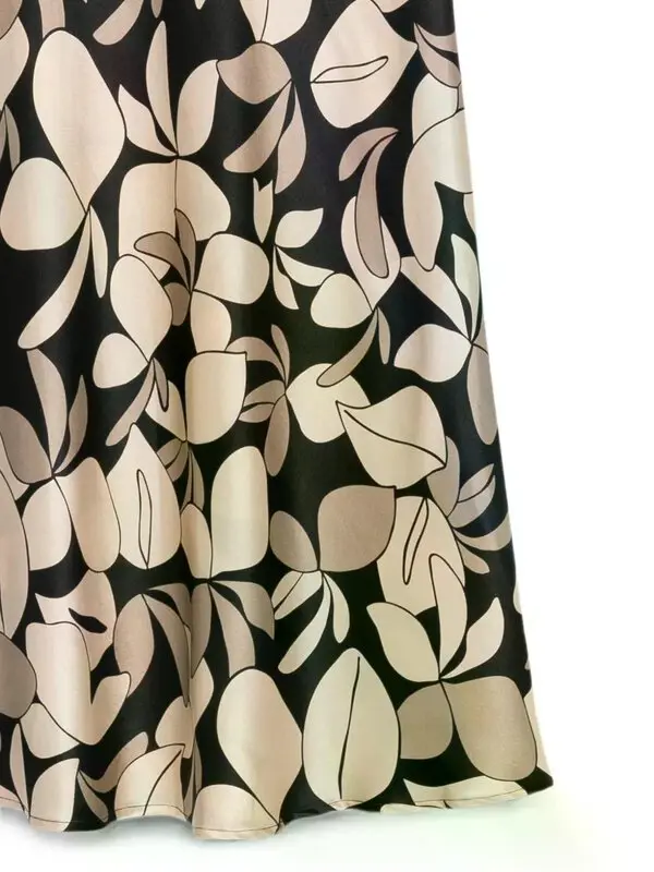 SIYU Floral Print Midi Skirt - Neutrals