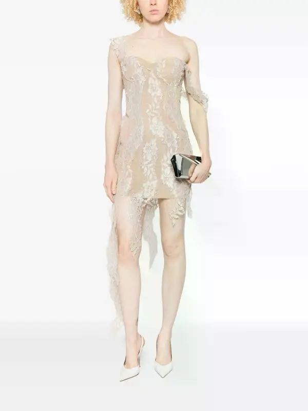 Giuseppe Di Morabito Floral-lace Mini Dress - Neutrals