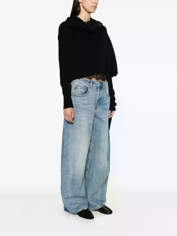 Ermanno Scervino Lace-embellished Draped Cardigan