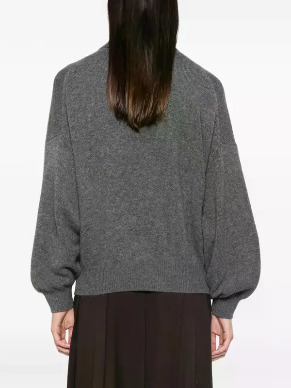 LISA YANG Etta Cashmere Polo Sweater - Grey