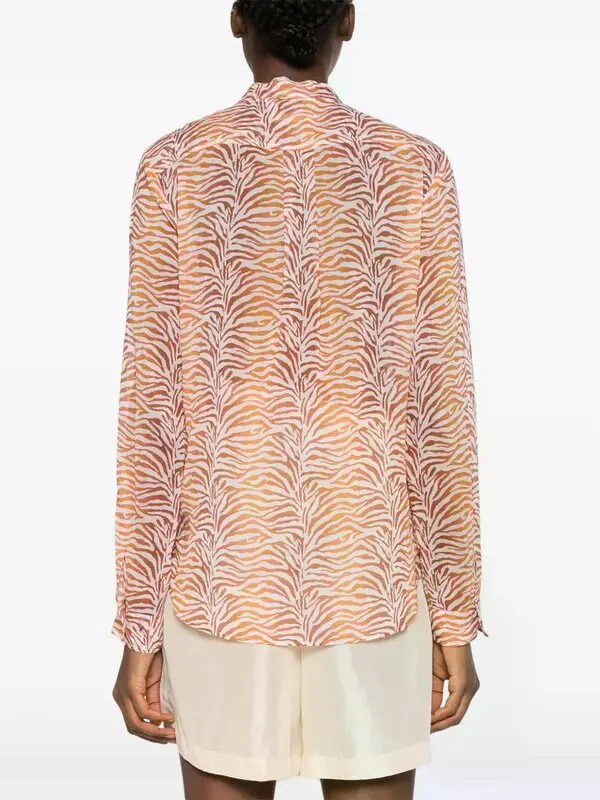 FORTE_FORTE Zebra-print Cotton-blend Blouse