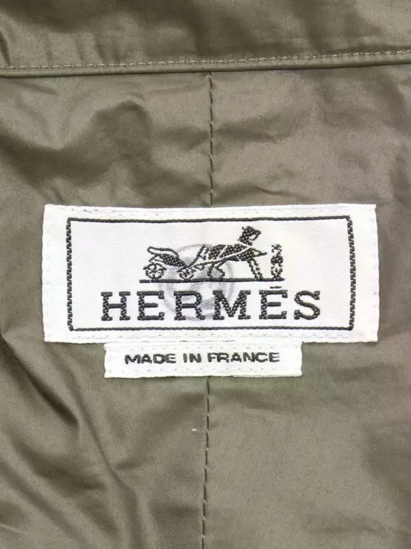 Hermès Sellier Button Long-sleeve Cotton Pullover Shirt