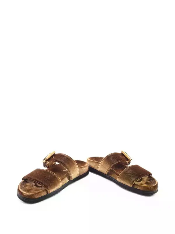 Prada 2000s Triangle Logo Buckled Sandals