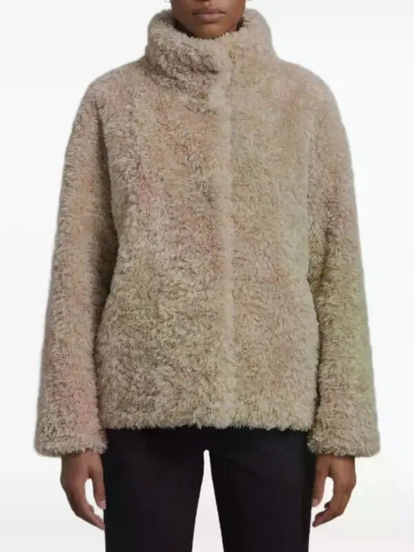 Herno Faux-fur Stand-up Collar Jacket - Neutrals