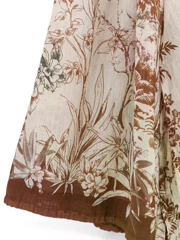CO.GO Floral-print Flared-sleeve Shirt