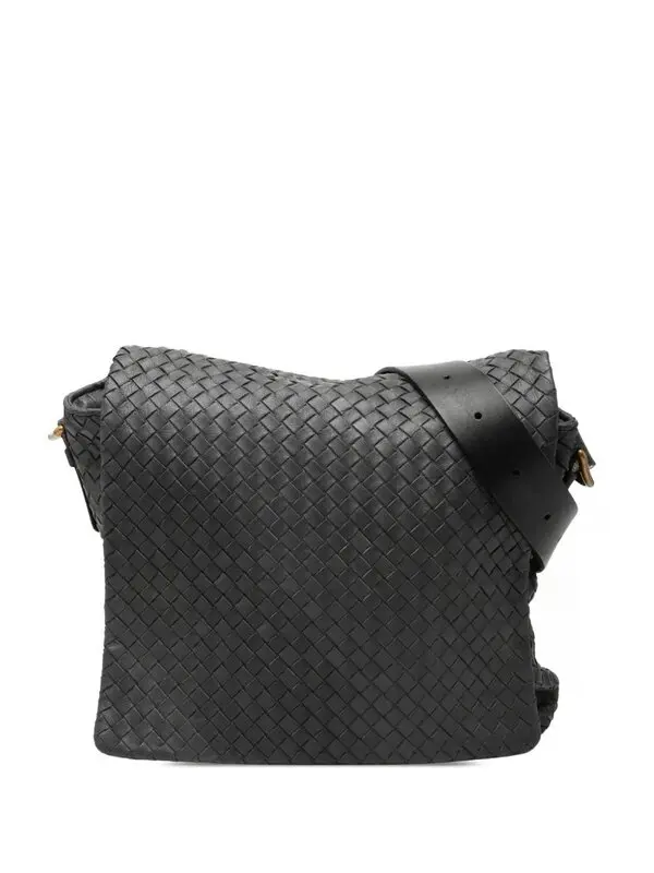 Bottega Veneta 2009 Nappa Intrecciato Messenger Bag Crossbody Bag - Grey
