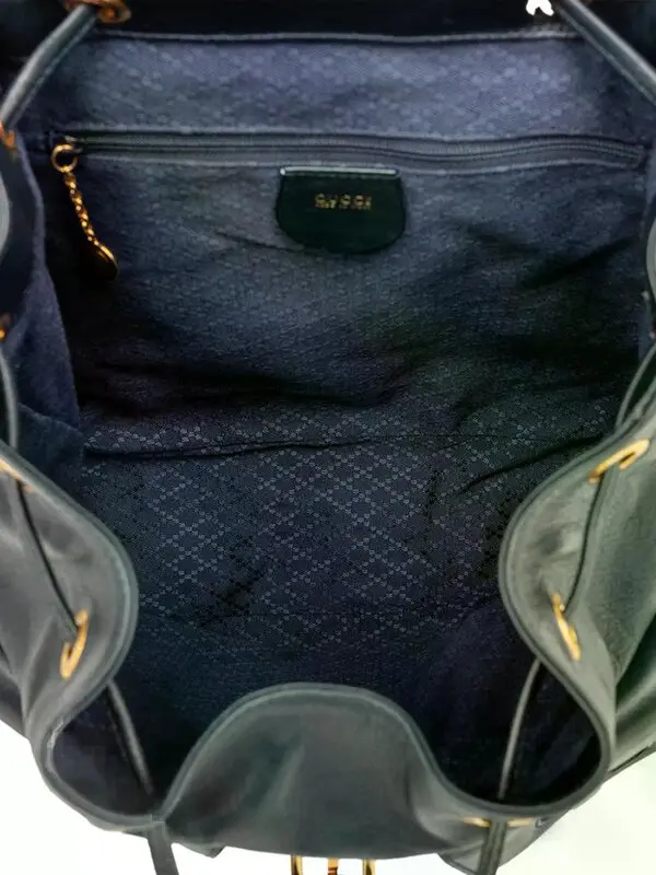 Gucci 20th Century Calfskin Bamboo Drawstring Backpack