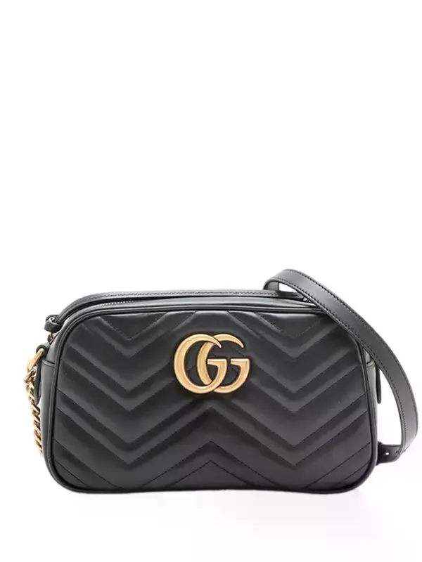 Gucci 2016-2026 Small Gg Marmont Matelasse Calfskin Crossbody Bag - Black