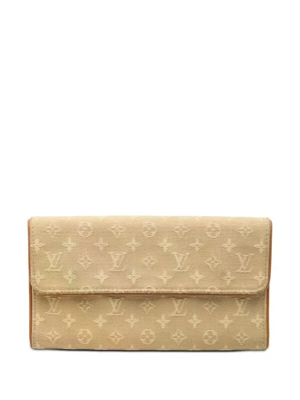 LOUIS VUITTON 2003 Monogram Mini Lin Porte Tresor International Wallet Long Wallets - Neutrals