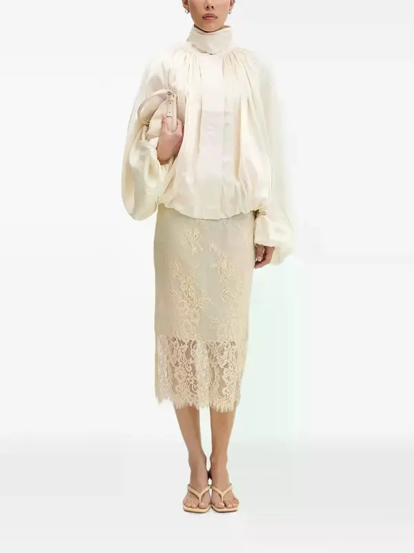 VICOLO Lace Overlay Midi Skirt