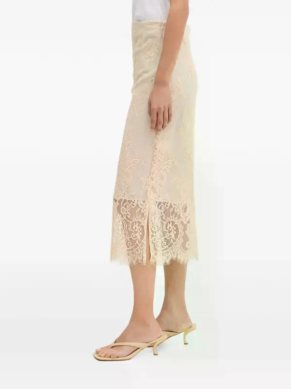 VICOLO Lace Overlay Midi Skirt