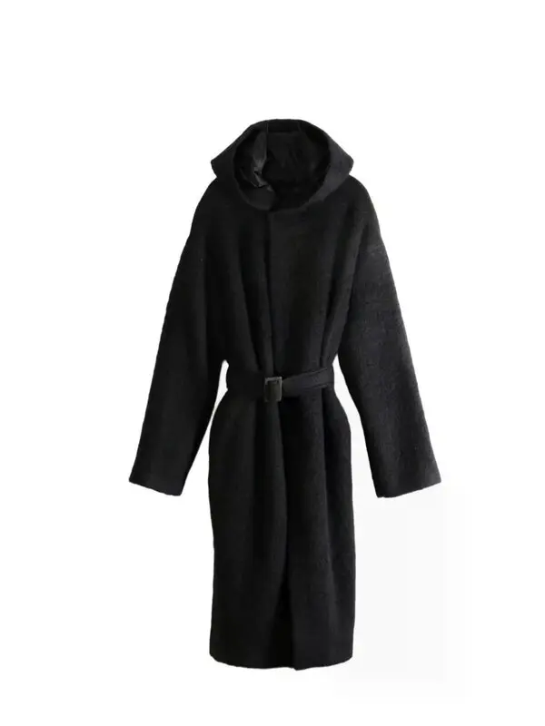 Rick Owens Tower Hooded Belted Coat