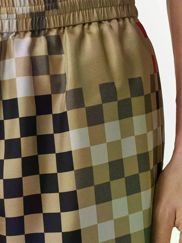 Burberry Pixel Check Silk Shorts