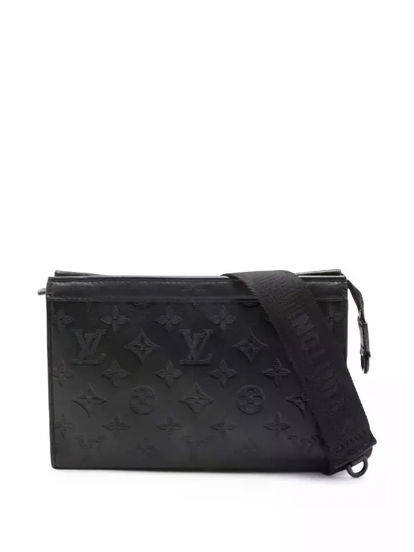 LOUIS VUITTON 2012-2026 Monogram Shadow Gaston Wearable Wallet Crossbody Bag - Black