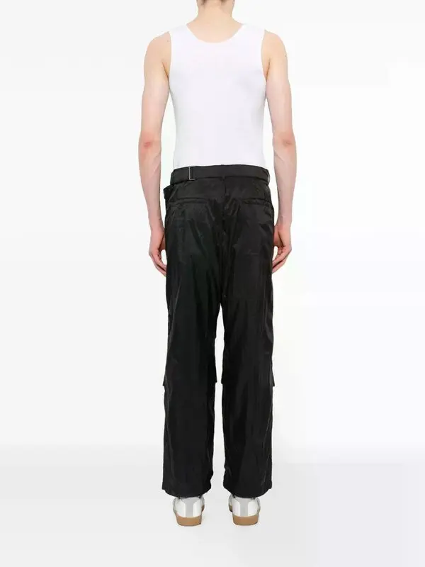 JUUN.J Belt-bag-detail Panelled Trousers - Black