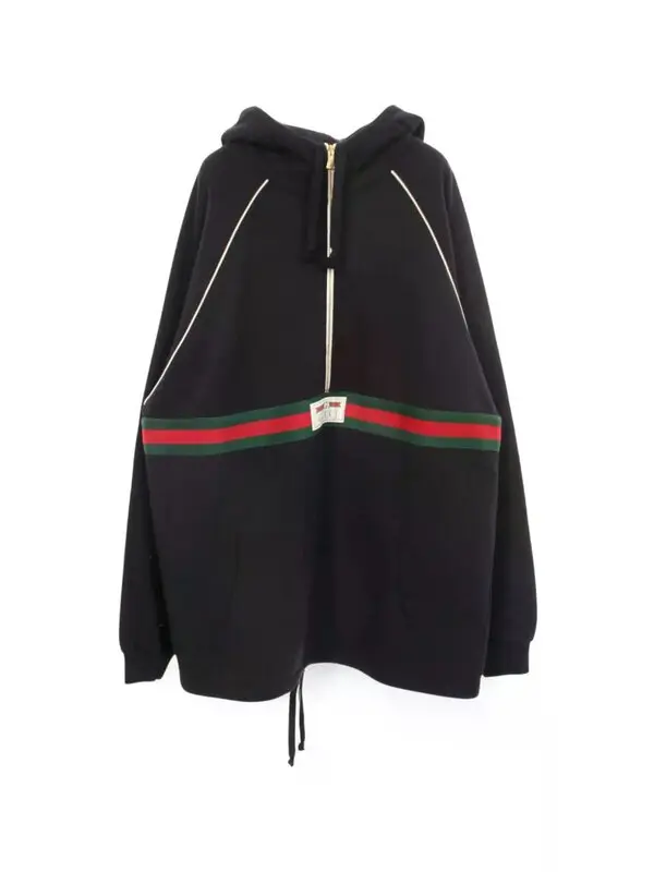 Gucci Cotton Web Stripe Half-zip Hoodie