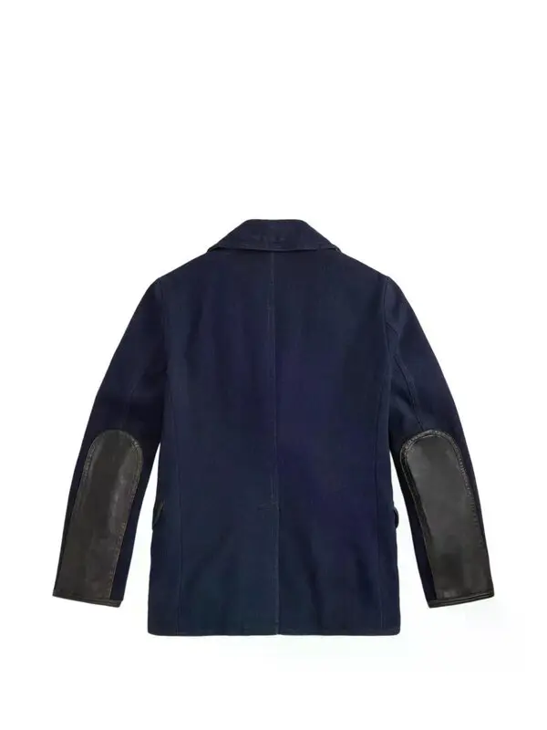 Ralph Lauren Double-breasted Leather-trimmed Coat
