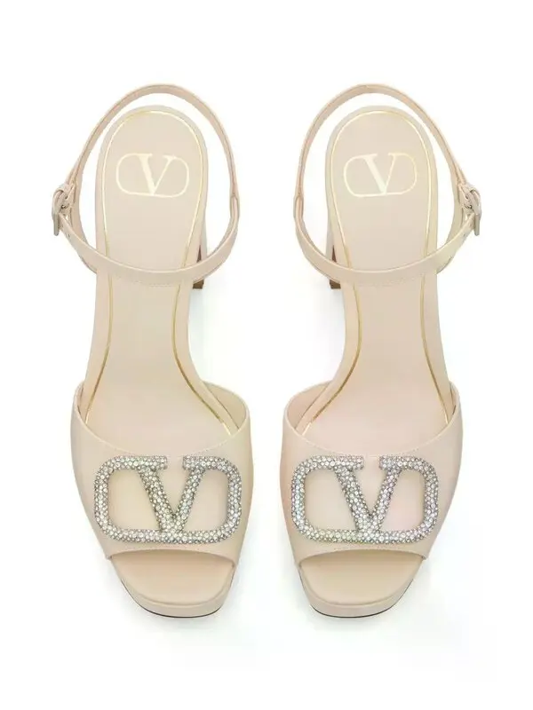 Valentino Garavani Vlogo Signature Platform Sandals - Neutrals