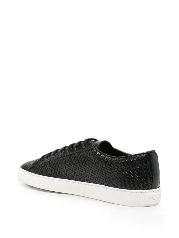 Prada Intreccio Woven Lace-up Sneakers