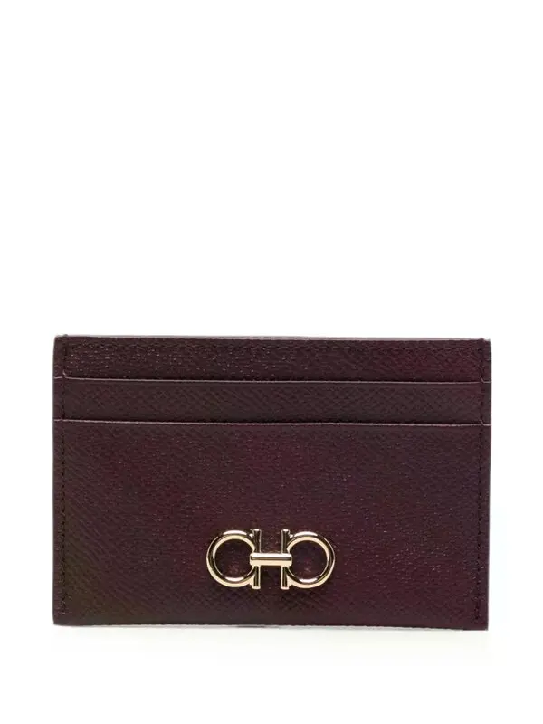 FERRAGAMO Gancini-plaque Card Holder - Red
