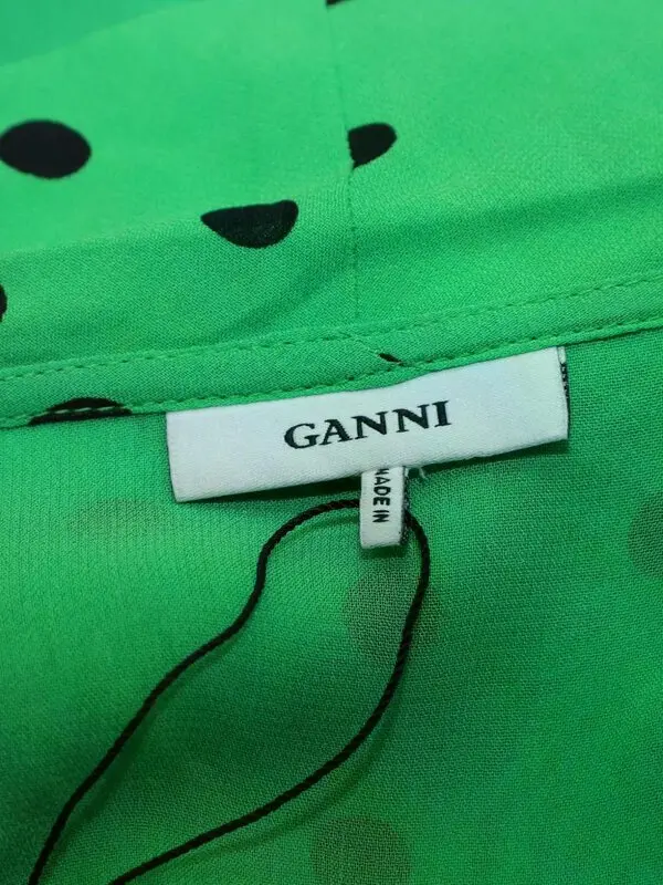 GANNI Polka Dot Wrap Dress